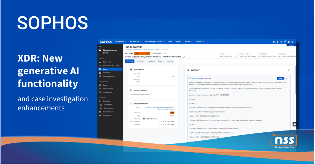 Sophos XDR: New generative AI functionality and case investigation enhancements - NSS